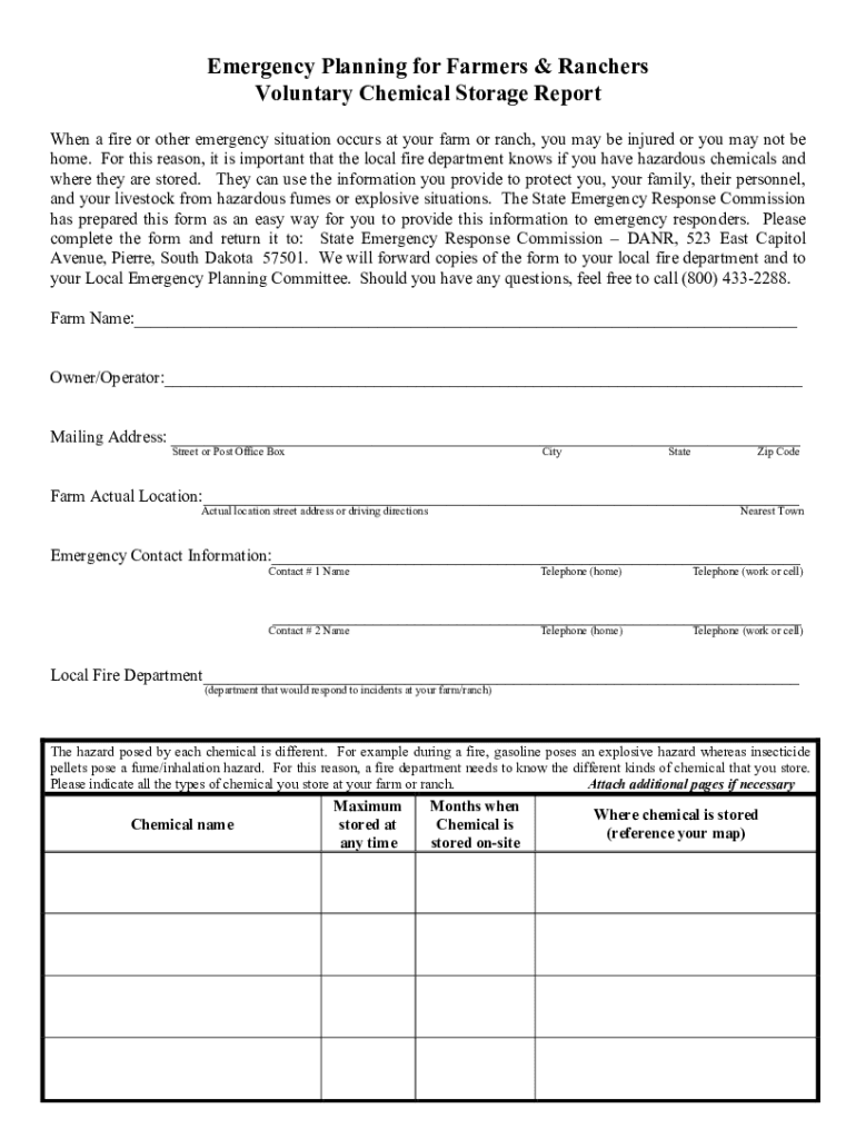Fillable Online Emergency Farm Plan Electronic Template Fax Email Print ...