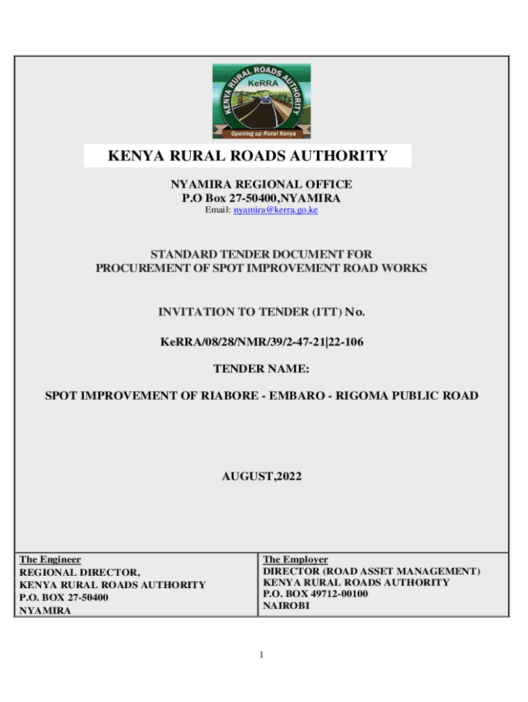 Fillable Online kerra go SPOT IMPROVEMENT OF RIABORE - EMBARO - RIGOMA ...