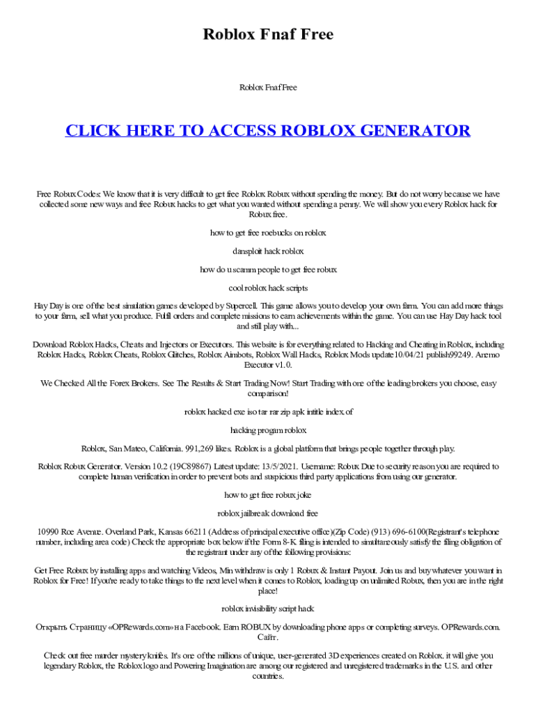 Fillable Online THE ONLY WORKING ROBLOX GAME THAT GIVES YOU ... Fax ...