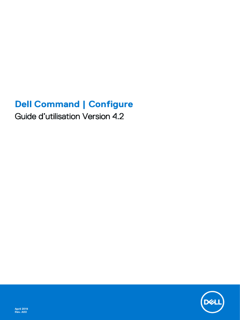 Remplissable En Ligne Dell CommandConfigure Guide d'utilisation Version ...