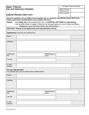 Fillable Online Judicial Review claim form Fax Email Print - pdfFiller
