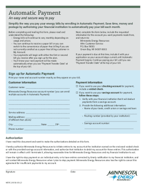 Fillable Online . MERC Automatic Payment Form Fax Email Print - pdfFiller