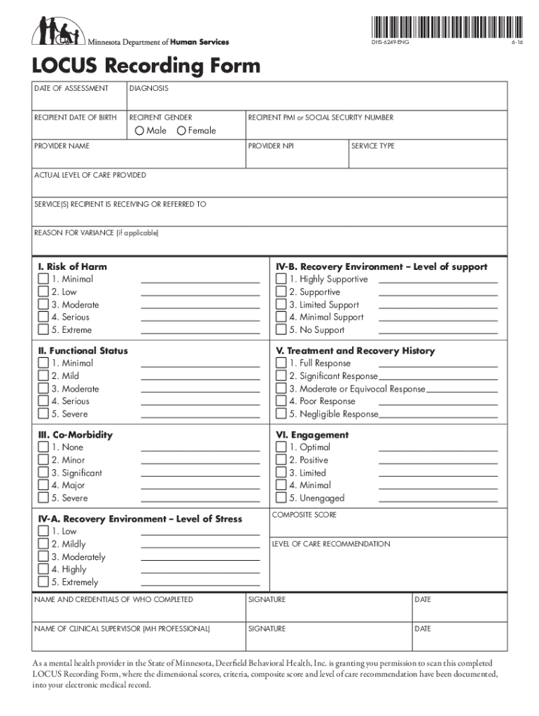 Fillable Online Locus Worksheet Form. Departments and Agencies Fax ...