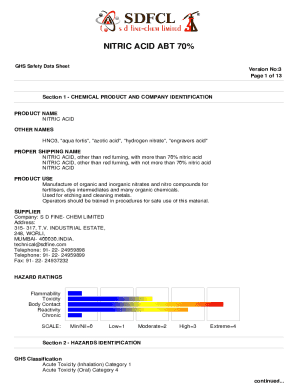 Fillable Online Nitric acid msds merck pdf Fax Email Print - pdfFiller