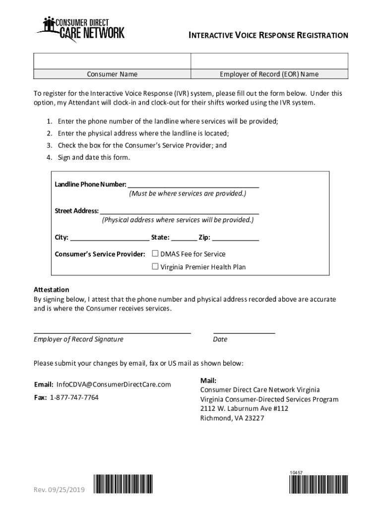 Fillable Online Interactive Voice Response (IVR) system Fax Email Print ...