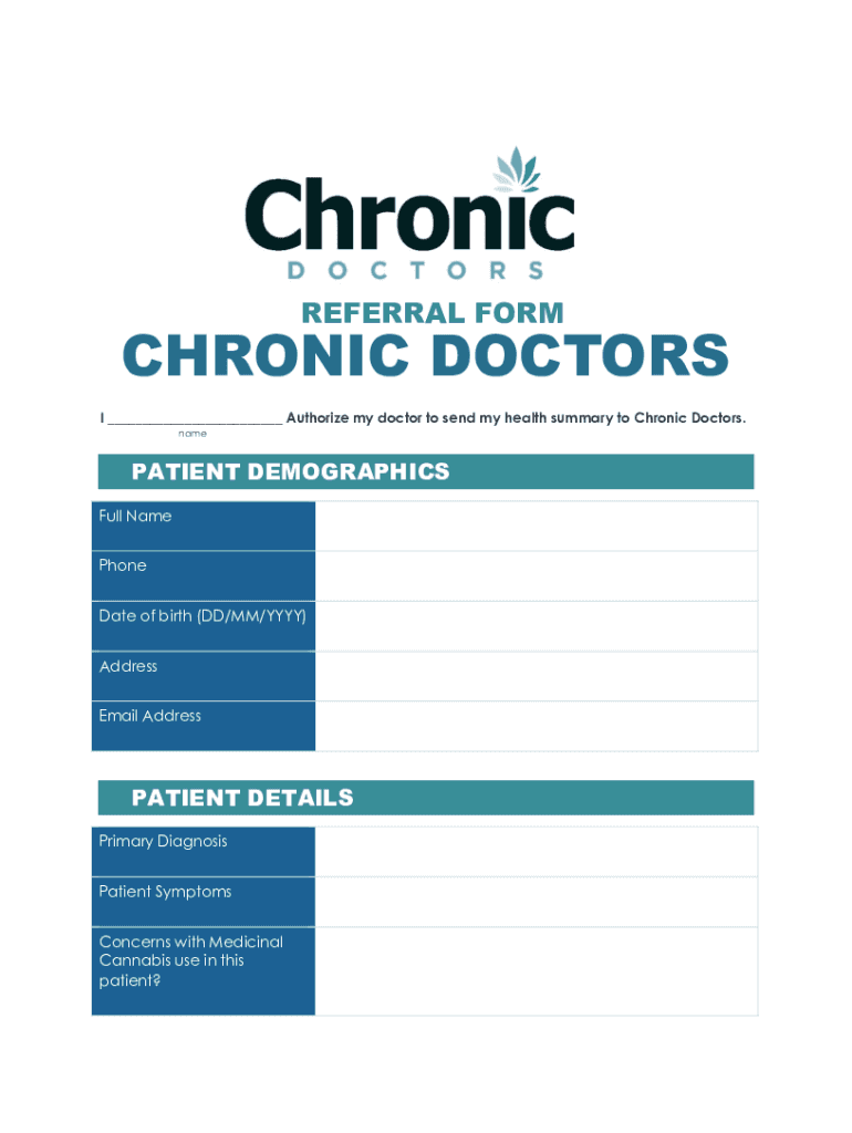 Fillable Online CHRONIC DOCTORS Fax Email Print - pdfFiller