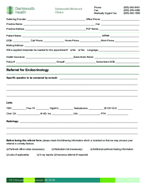 Fillable Online Endocrinology Referral Form Fax Email Print - pdfFiller