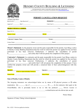 Fillable Online Permit Cancellation / Void Request Fax Email Print ...