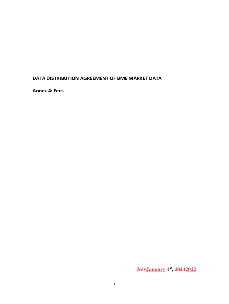 Fillable Online DATA DISTRIBUTION AGREEMENT OF BME MARKET ... Fax Email ...