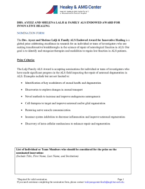 Fillable Online Sean M. Healey & AMG Center for ALS at Mass General ...