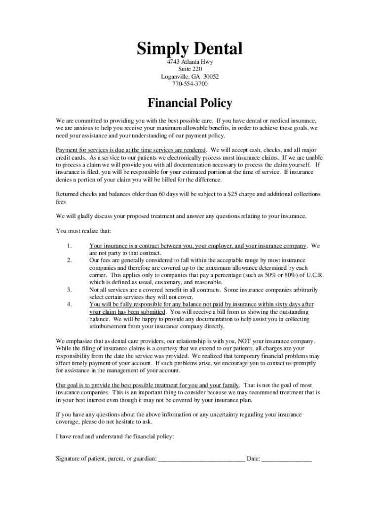 Fillable Online Simply Dental Fax Email Print - pdfFiller