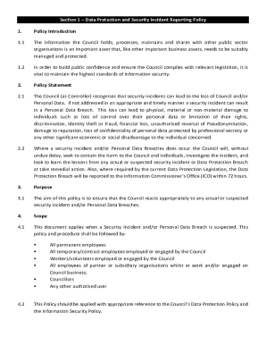 Fillable Online Data Protection Security policy and incident form Fax Email Print - pdfFiller