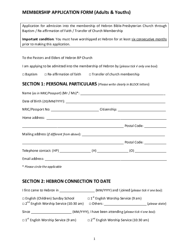 Fillable Online MEMBERSHIP APPLICATION FORM ... Fax Email Print - pdfFiller