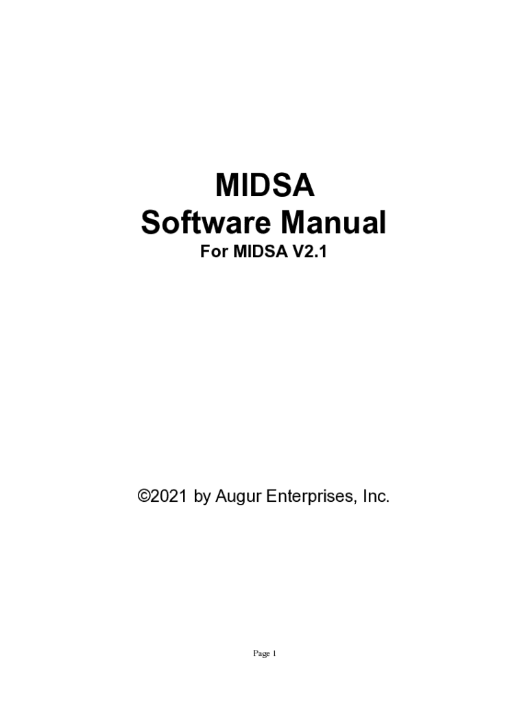 Fillable Online MIDSA 2.1 Software Manual-tobechecked copy 2 Fax Email ...