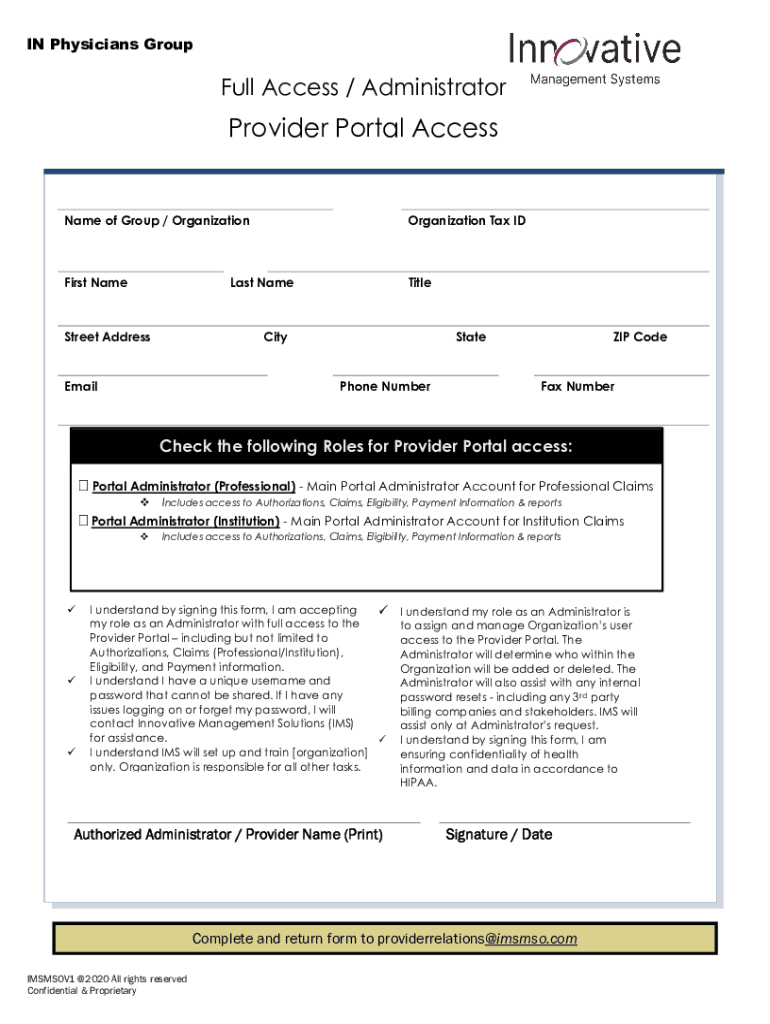 Fillable Online Medical Authorization Portal Access Request Form Fax ...