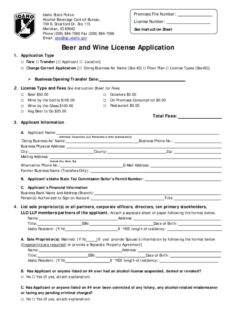 Fillable Online isp idaho Certificate of Approval (COA) License ...