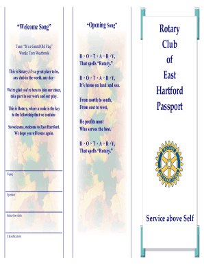Fillable Online East Hartford Rotary Club's "Welcome Song" Fax Email ...