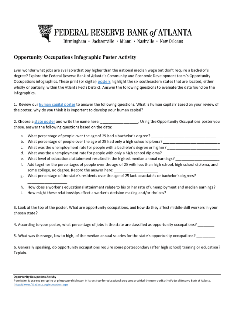 Fillable Online Identifying Opportunity Occupations in the Nation's ...