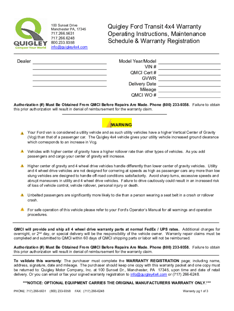 Fillable Online Find Transit AWD and Quigley Q-LIFT Vans in Oregon Fax ...