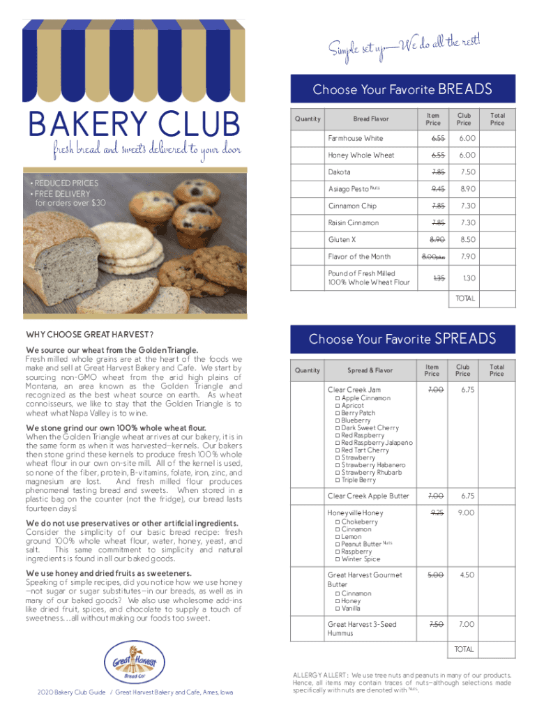 Fillable Online Bakery Club (website) Fax Email Print - pdfFiller