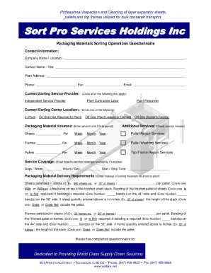 Fillable Online Sort ProProfessional packaging material sorting ...