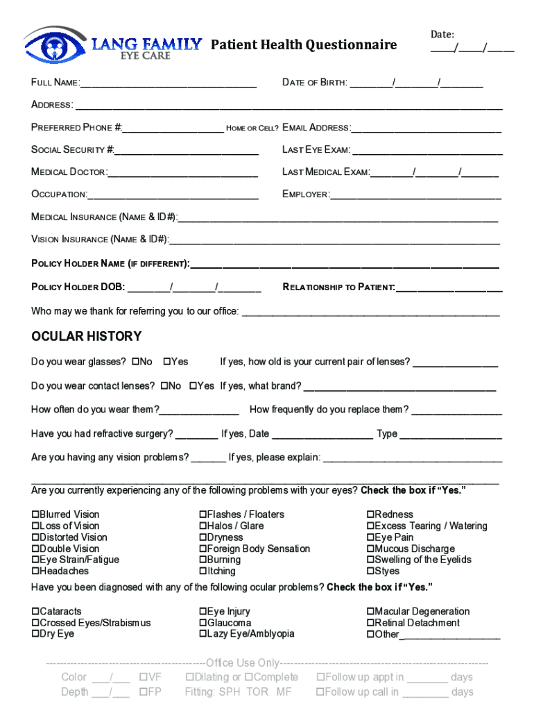 Fillable Online QUESTIONNAIRE Full Name of Person Requesting Review Fax ...