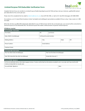 Fillable Online Limited-Purpose FSA Deductible Verification Form Fax ...