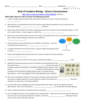Fillable Online Web of Complex Biology - Science Documentary Fax Email ...