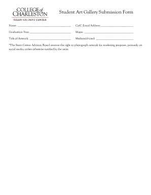 Fillable Online Student Art Gallery Submission Form Fax Email Print ...