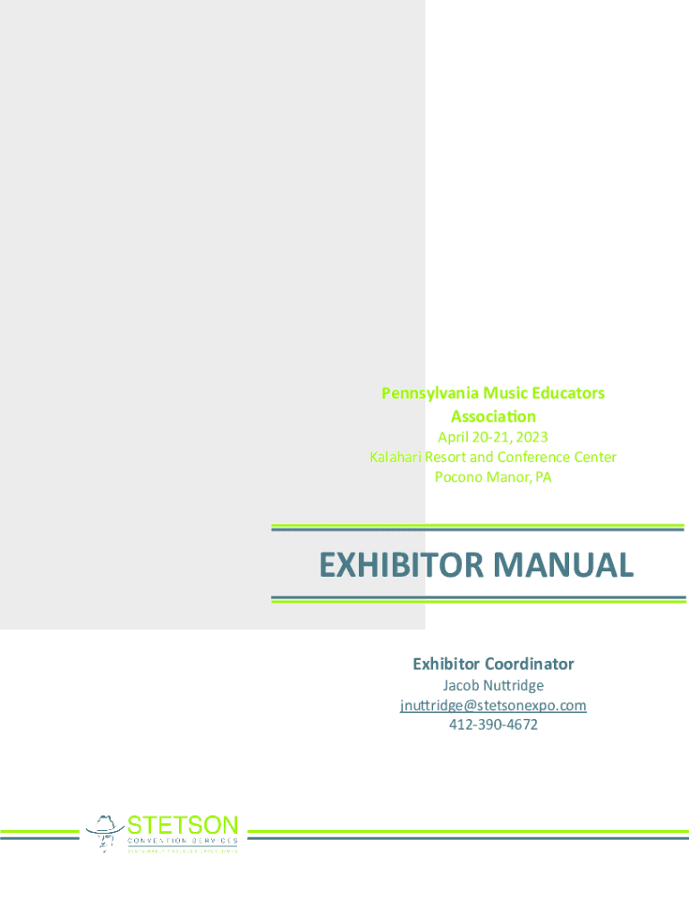 Fillable Online EXHIBITOR MANUAL - Login to Stetson Convention Services Fax Email Print - pdfFiller