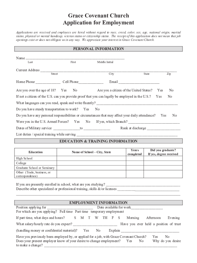 Fillable Online Church Employee Handbook Sample Fax Email Print - pdfFiller