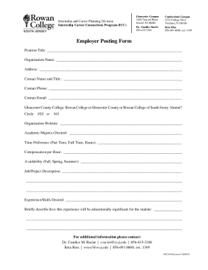 Fillable Online Employer Posting Form Fax Email Print - pdfFiller