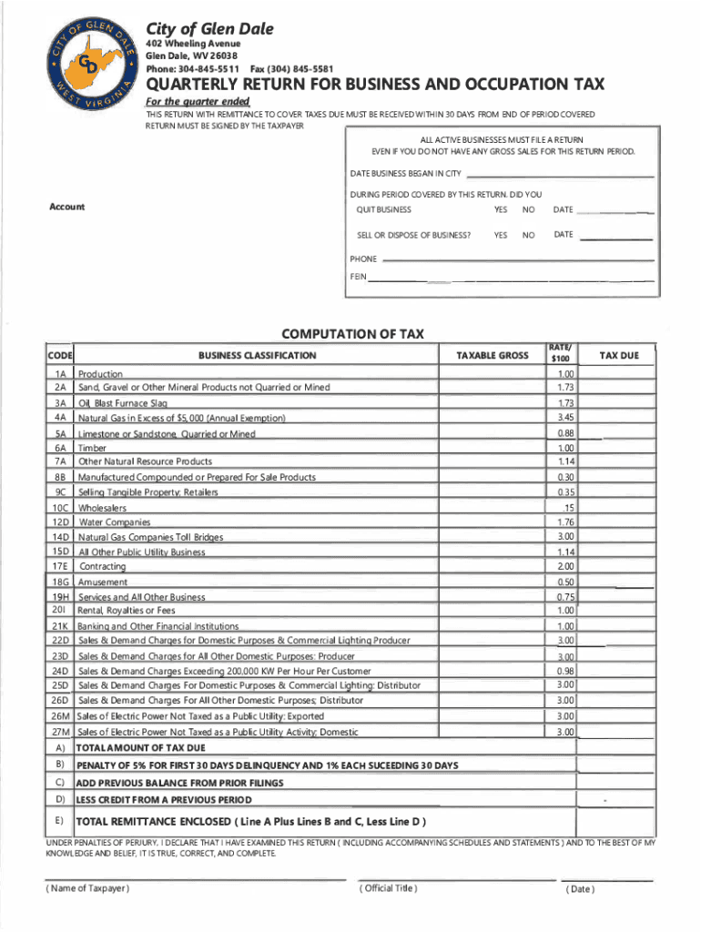 Fillable Online B&O Tax Form w/Instructions Fax Email Print - pdfFiller