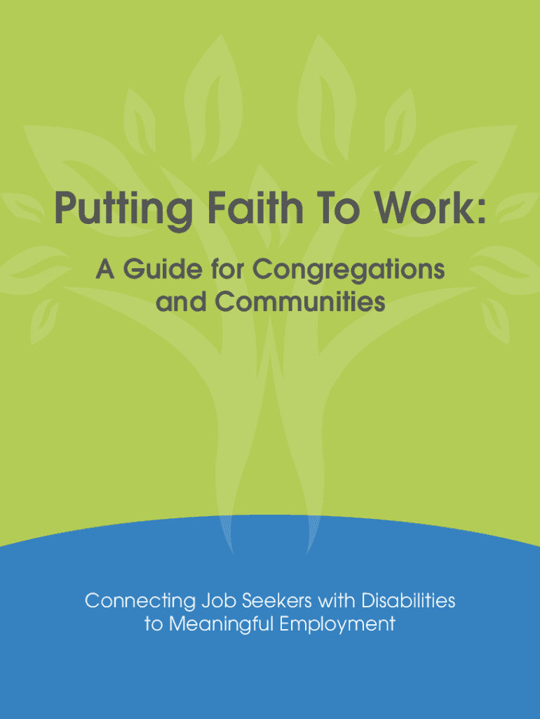 Fillable Online Putting Faith to Work: A Guide for Congregations and ... Fax Email Print - pdfFiller