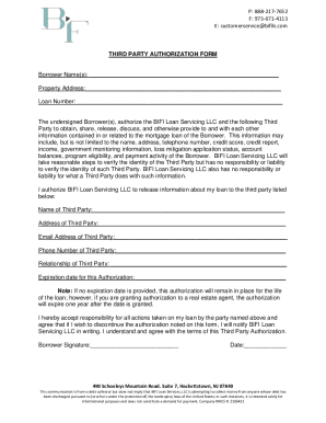 Fillable Online Borrower Third Party Authorization Form Fax Email Print ...