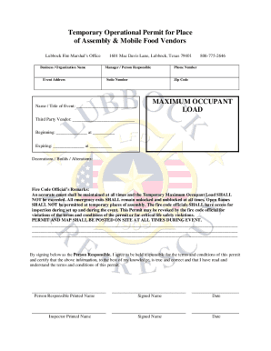 Fillable Online Operational Permit Inspections Fax Email Print - pdfFiller