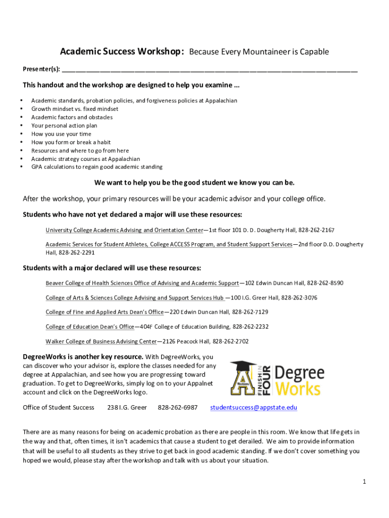 Fillable Online ASW Handout 6-27-17 - Student Success Fax Email Print ...