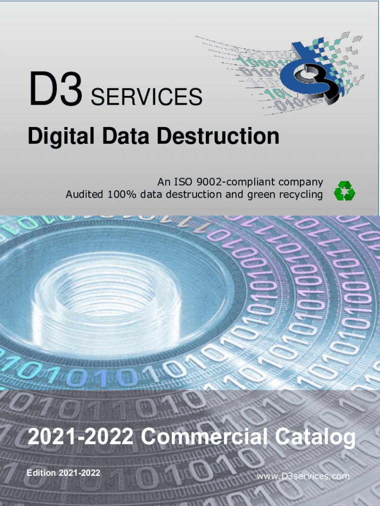 Fillable Online Digital Data Destruction D3 Services, Inc. Fax Email ...