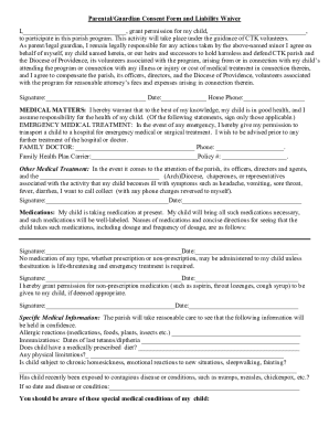 Fillable Online parental/guardian consent form and liability waiver Fax Email Print - pdfFiller