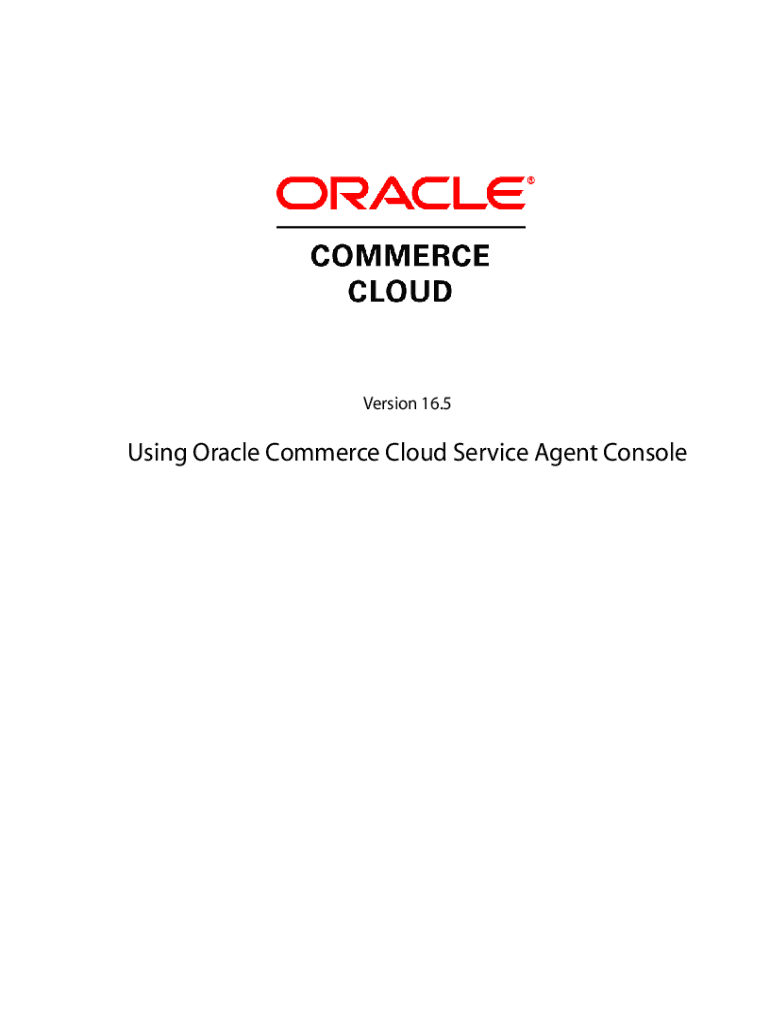 Fillable Online Using Oracle Commerce Cloud Service Agent Console Fax ...