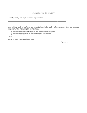 Fillable Online statement of originality Fax Email Print - pdfFiller