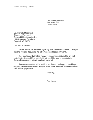 Fillable Online How To Write a Follow-Up Letter (With Template ...