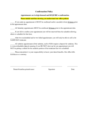 Fillable Online Confirmation Policy Fax Email Print - pdfFiller