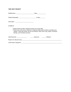 Fillable Online Paid Time Off Request Form Fax Email Print - pdfFiller