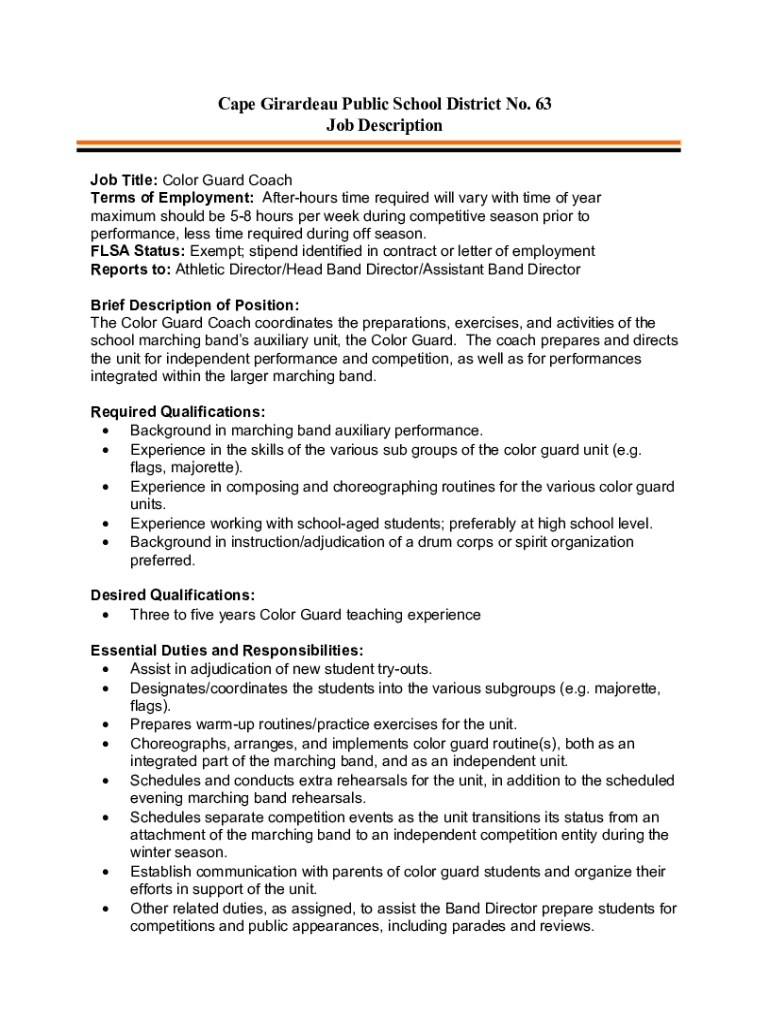 Fillable Online Color Guard Coach.docx Fax Email Print - pdfFiller