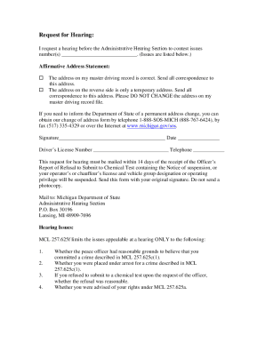 Fillable Online Request for Hearing. Request for Hearing Fax Email ...