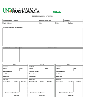Fillable Online Emergency Purchase Explanation Form Fax Email Print ...