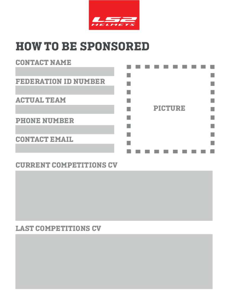Fillable Online LS2 HOW TO BE SPONSORED FORM Fax Email Print - pdfFiller