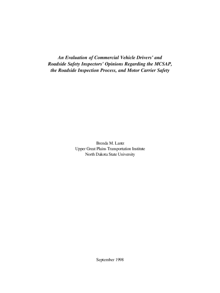 Fillable Online An Evaluation of Commercial Vehicle Drivers' and ...