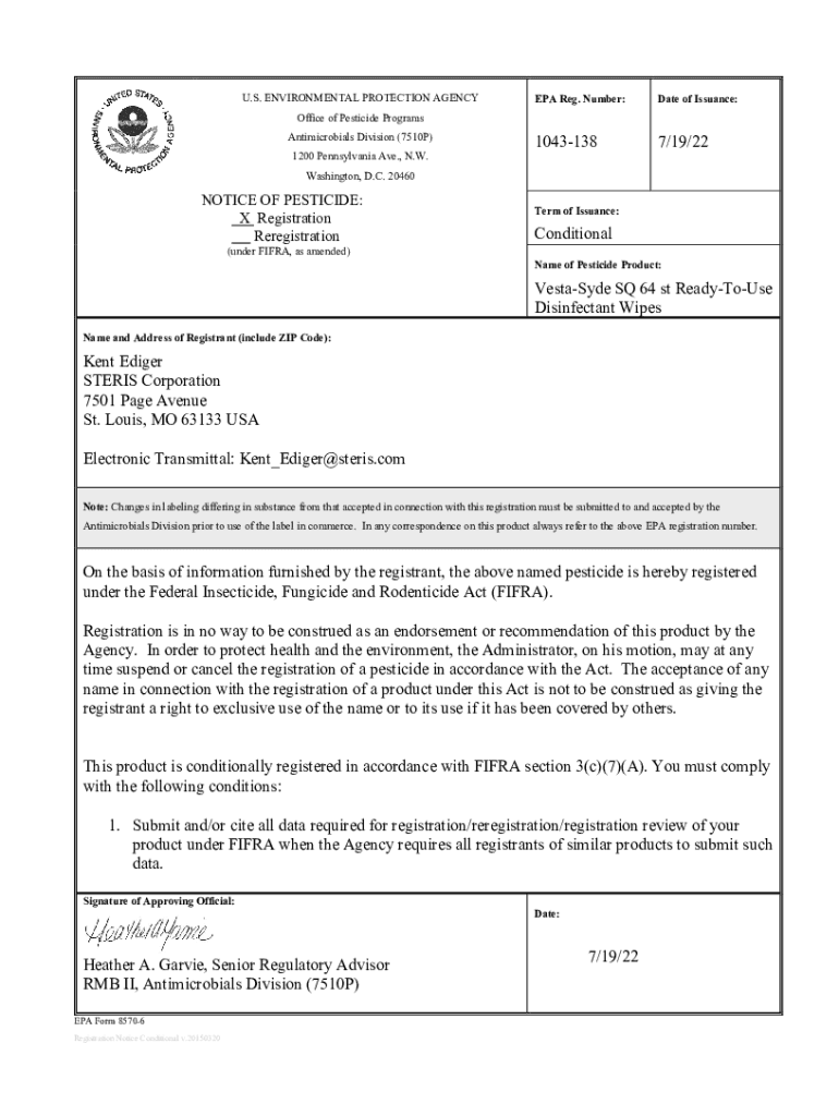 Fillable Online Vesta-Syde SQ 64 st Ready-To-Use Disinfectant Wipes Fax ...